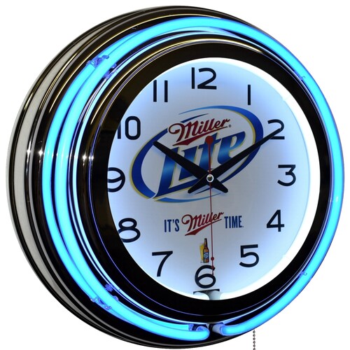 Miller Lite Beer Bar Advertising Man Cave Blue Neon Wall Clock - Etsy
