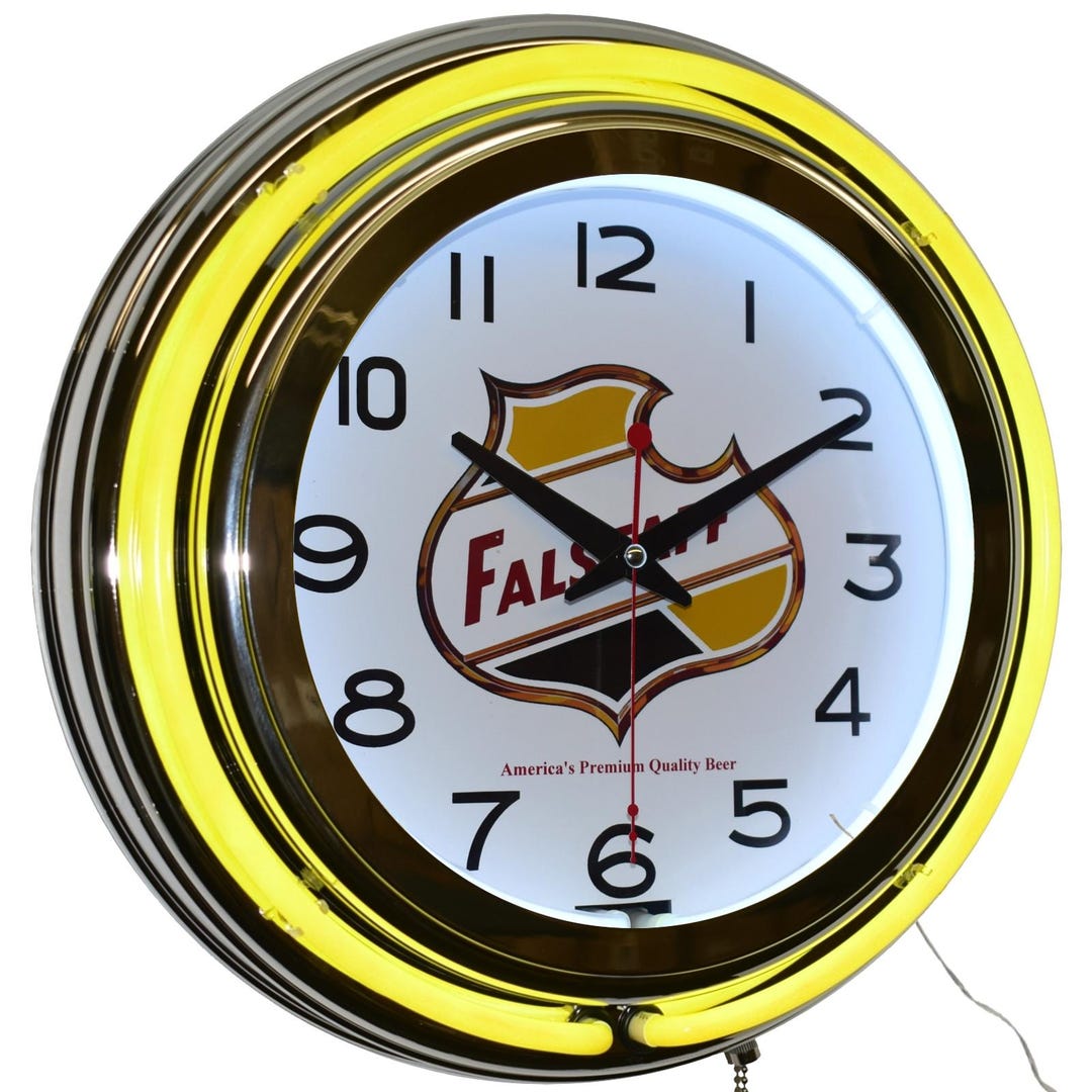 Falstaff Beer Brewing Double Neon Clock Man Cave Decor (15") - Etsy