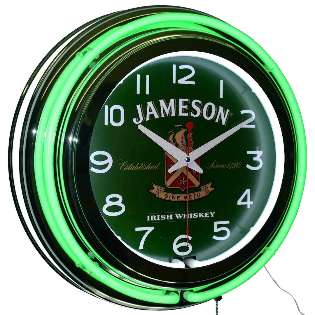 Jameson Irish Whisky Double Neon Clock Pub Bar Man Cave (14.5") - Etsy