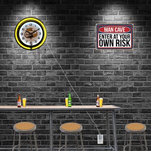 Falstaff Beer Brewing Double Neon Clock Man Cave Decor (15") - Etsy