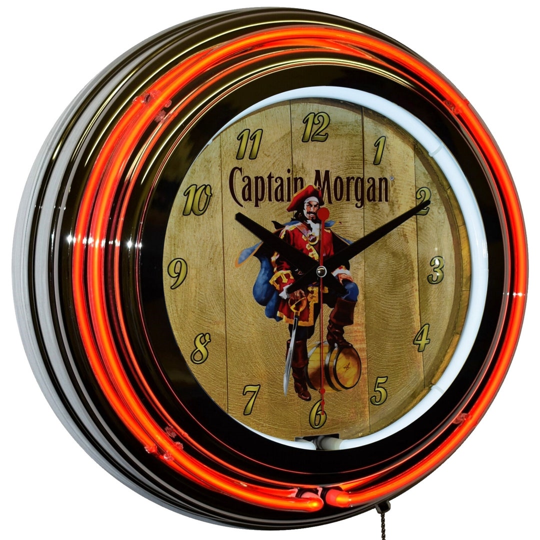 Captain Morgan Original Spiced Rum Orange Double Neon Bar Clock - Etsy