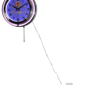 Crown Royal Whisky Purple Double Neon Bar Clock - Etsy