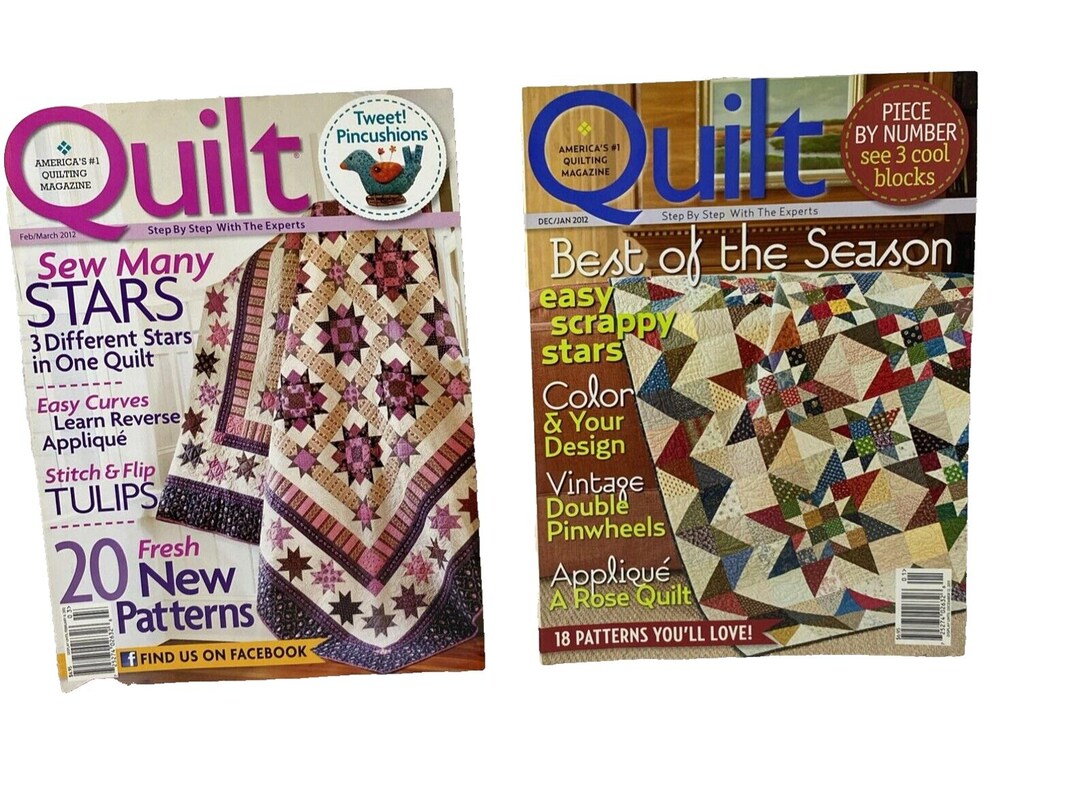 2 Quilt Magazines Feb/mar 2012 and Dec/jan 2012 Quilt Patterns ...