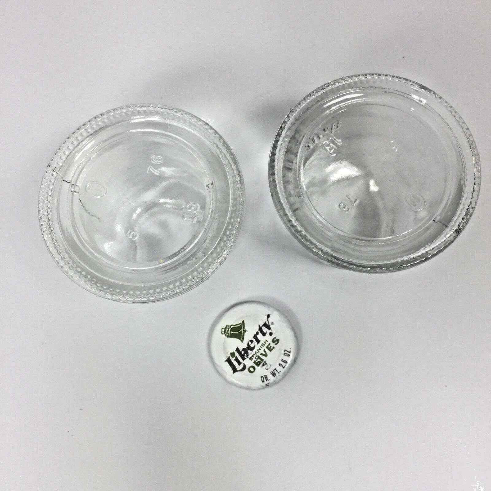 2 Vintage Liberty Spanish Olives 1776-1976 Glass Bell Shaped Jars One ...