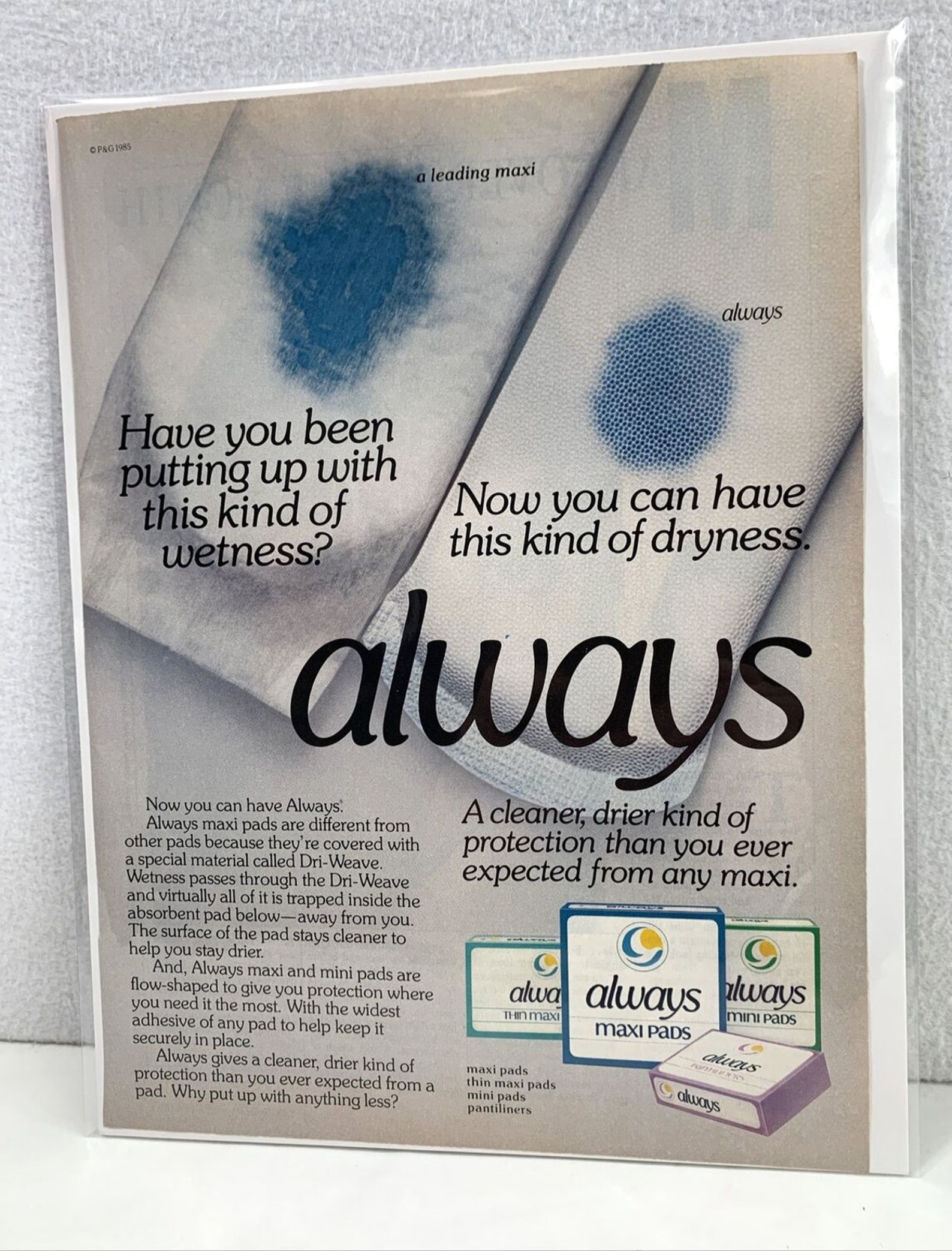Vintage 1985 Print Ad Always Maxi Pads Genuine Magazine Advertisement ...