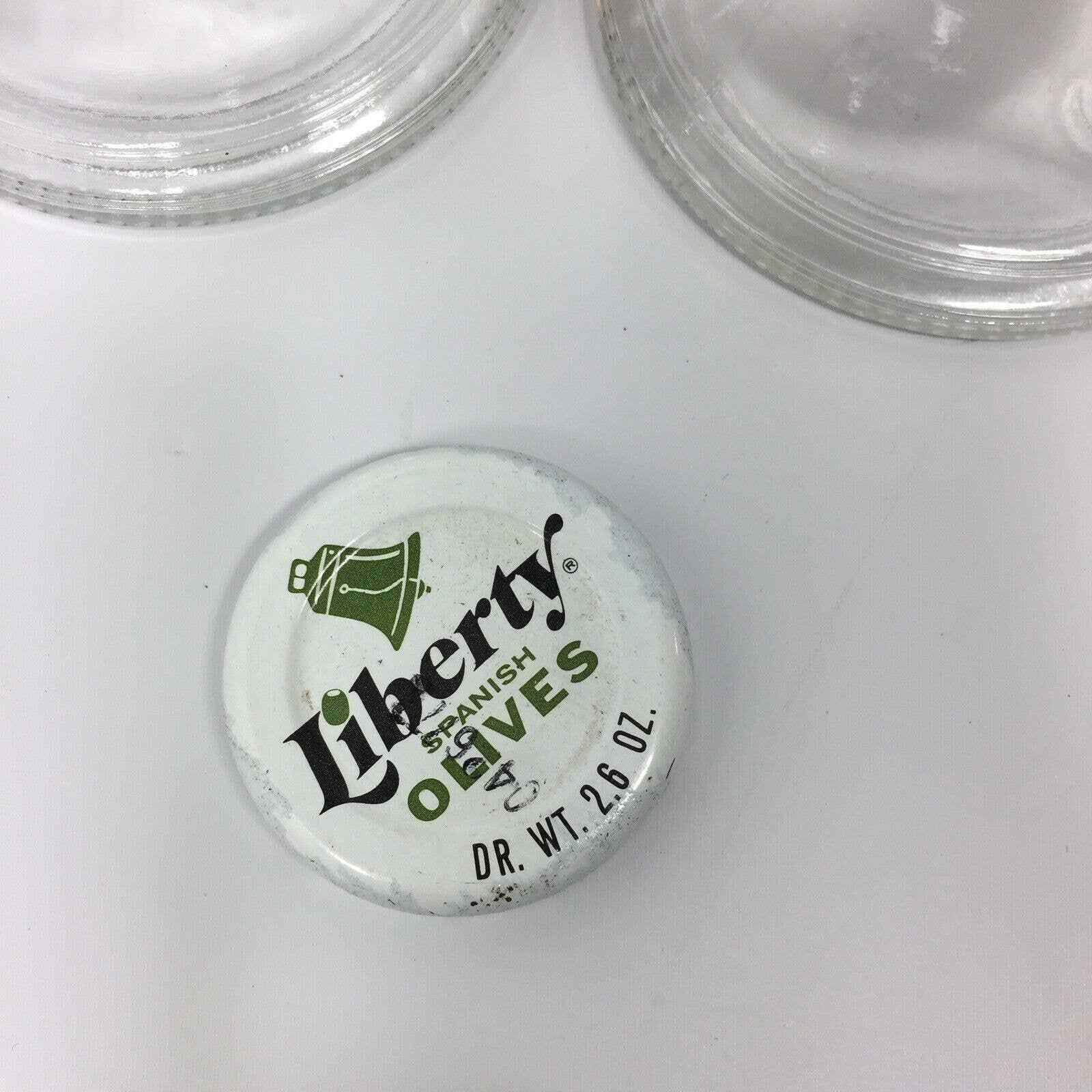 2 Vintage Liberty Spanish Olives 1776-1976 Glass Bell Shaped Jars One ...