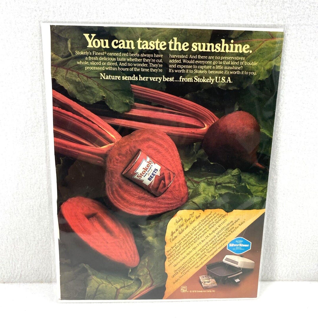 Vintage Print Ad 70's Stokely Beets Genuine Magazine Advertisement ...