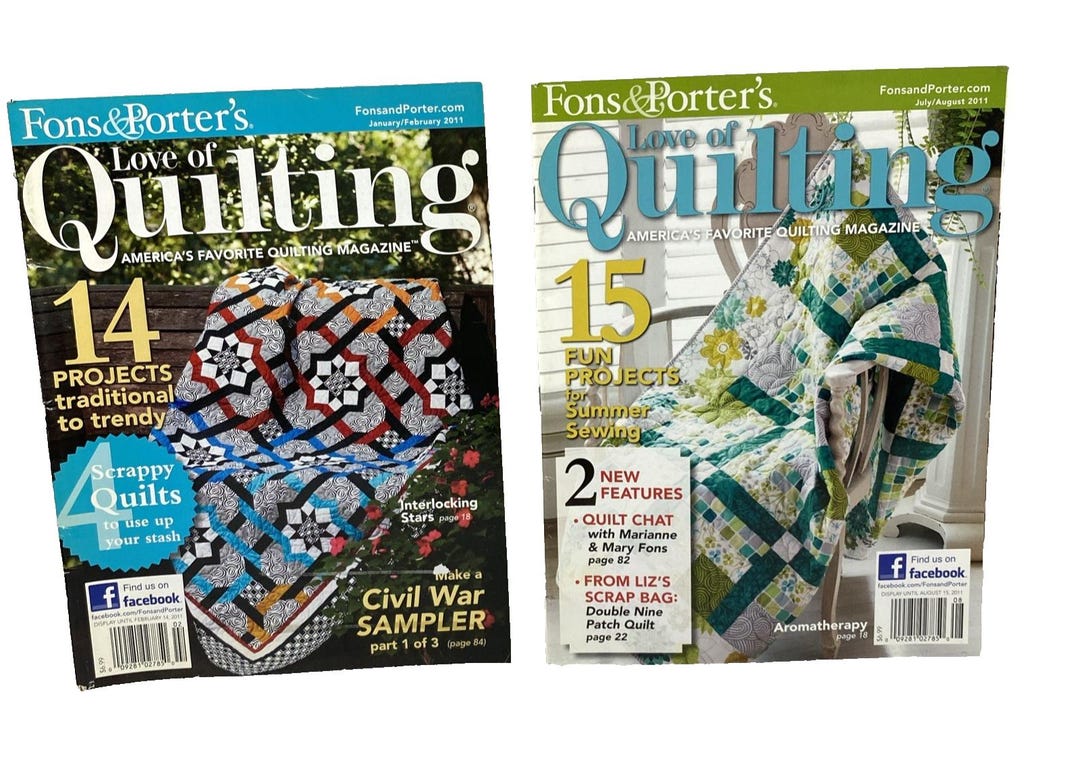 2 Love of Quilting Magazines Jan/feb 2011 July/august 2011 Quilt ...
