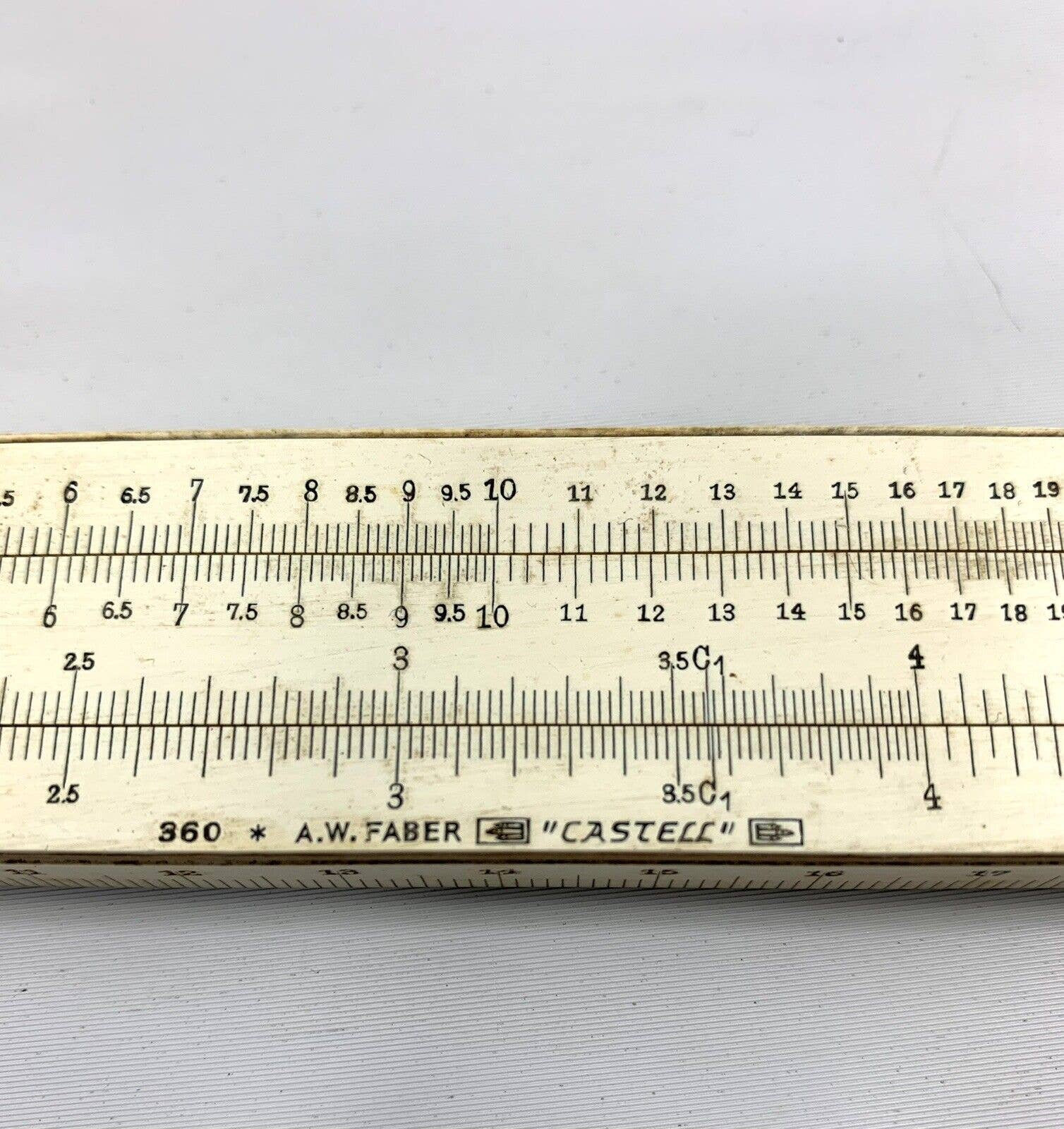 Vintage A W FABER Castell Wood Slide Rule & Case D R P 206428 Made in ...