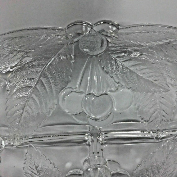 Vintage Early American Pattern Glass Cherry Design Serving Relish Dish ...