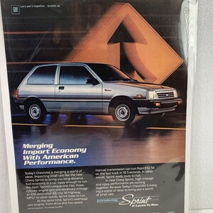Vintage 1985 Print Ad Chevrolet Sprint Car Genuine Magazine ...