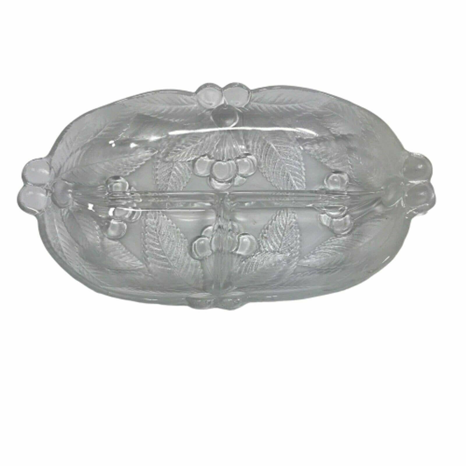 Vintage Early American Pattern Glass Cherry Design Serving Relish Dish ...