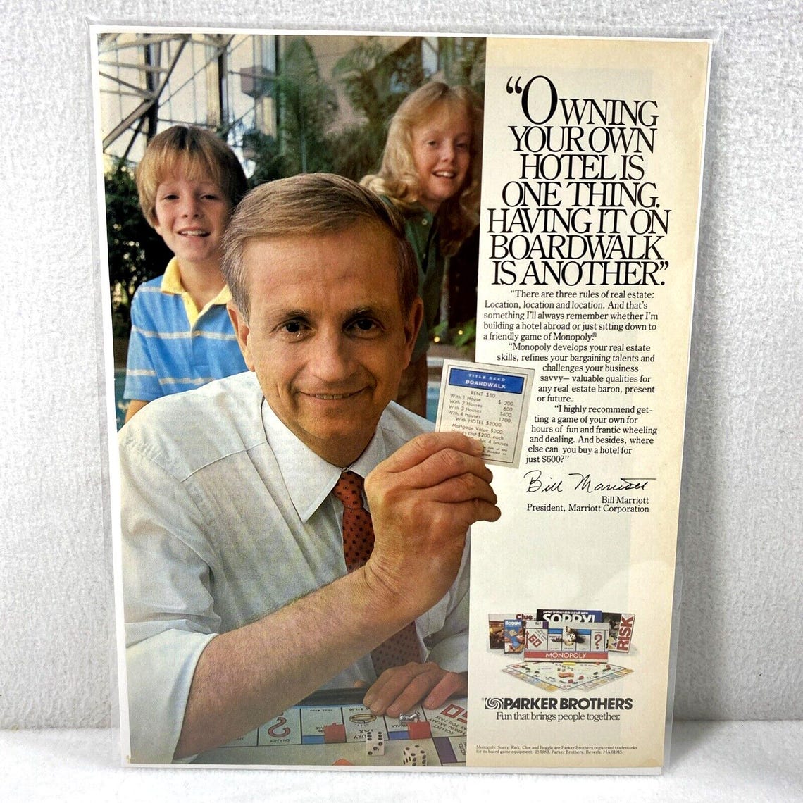 Vintage Print Ad 80's Monopoly Game Genuine Magazine Advertisement ...