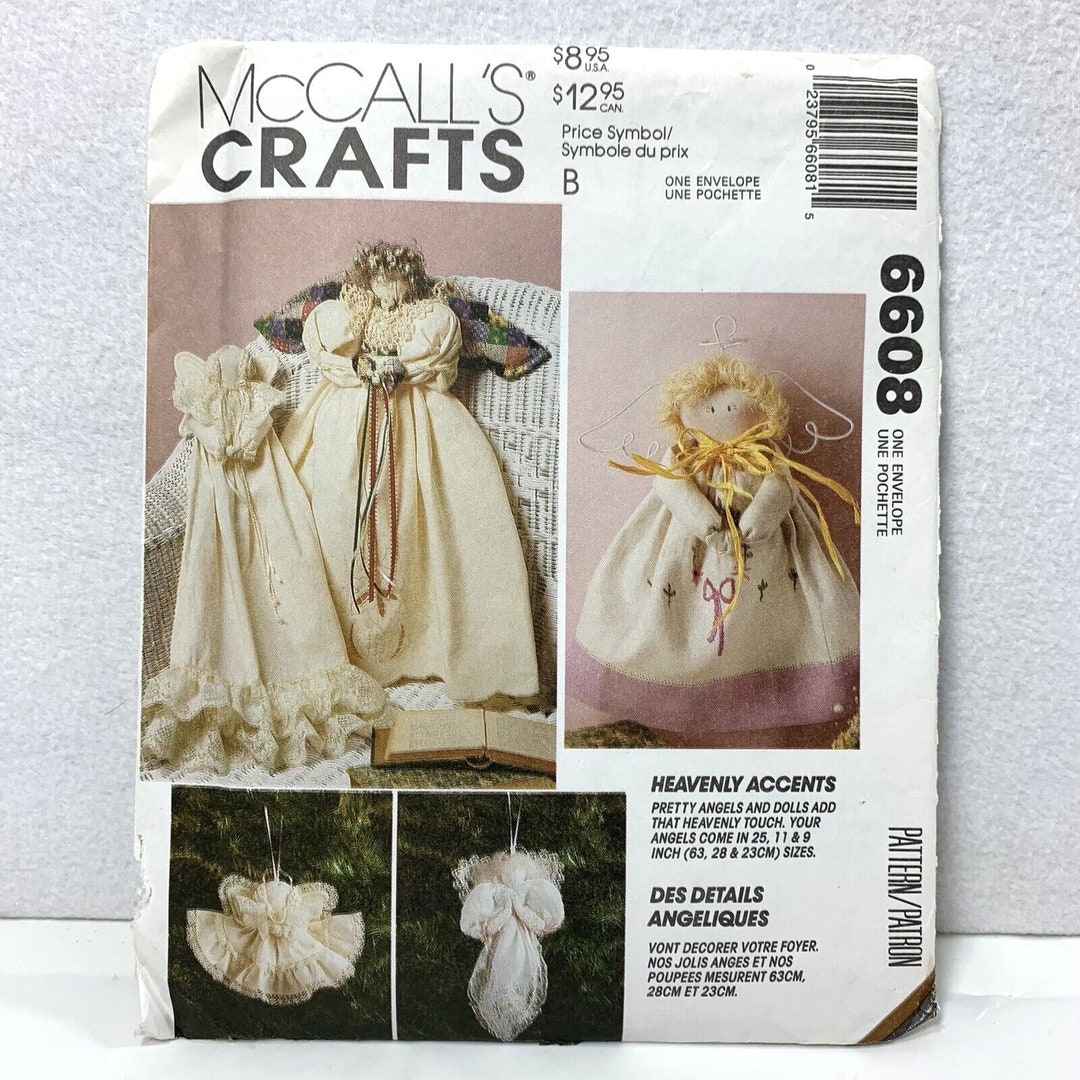 Mccall's Crafts Heavenly Accents Angel Doll Pattern 6608 Uncut Vintage ...