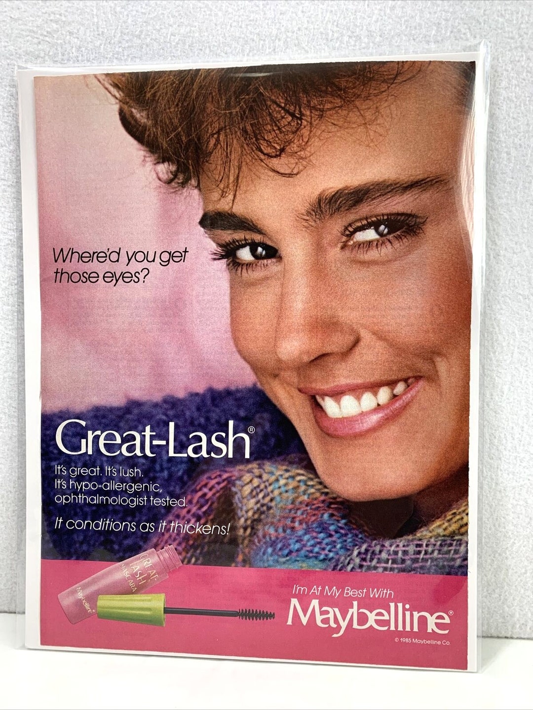 Vintage 1985 Print Ad Maybelline Great Lash Genuine Magazine ...