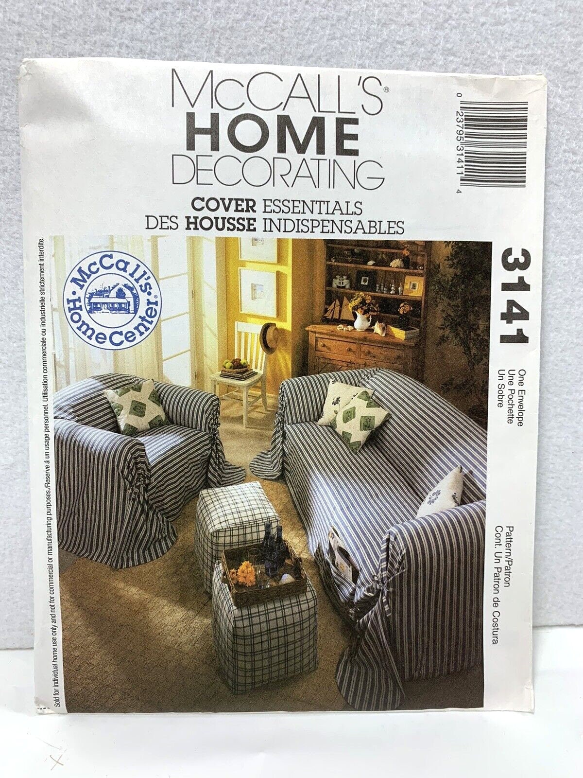 Mccall's Home Decorating Sofa Chair Ottoman Cover Pattern 3141 Uncut - Etsy