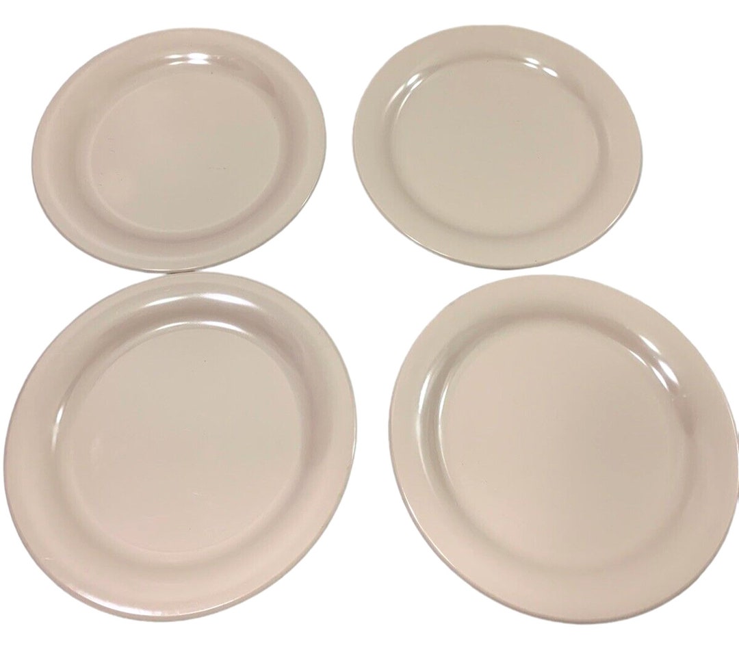 4 Vintage Tupperware Pale Pink Dinner Plates Melamine Hard Plastic ...