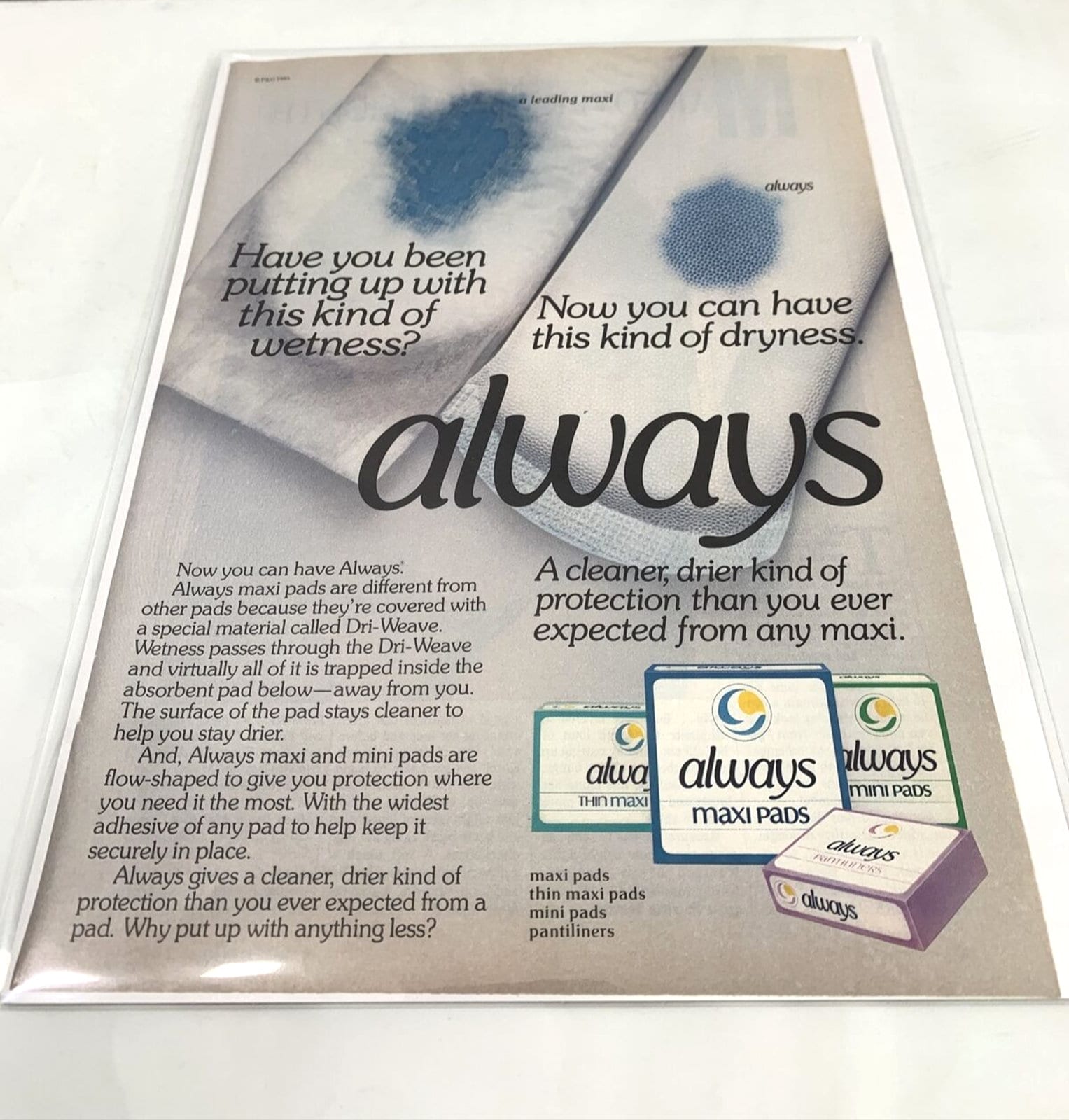 Vintage 1985 Print Ad Always Maxi Pads Genuine Magazine Advertisement ...