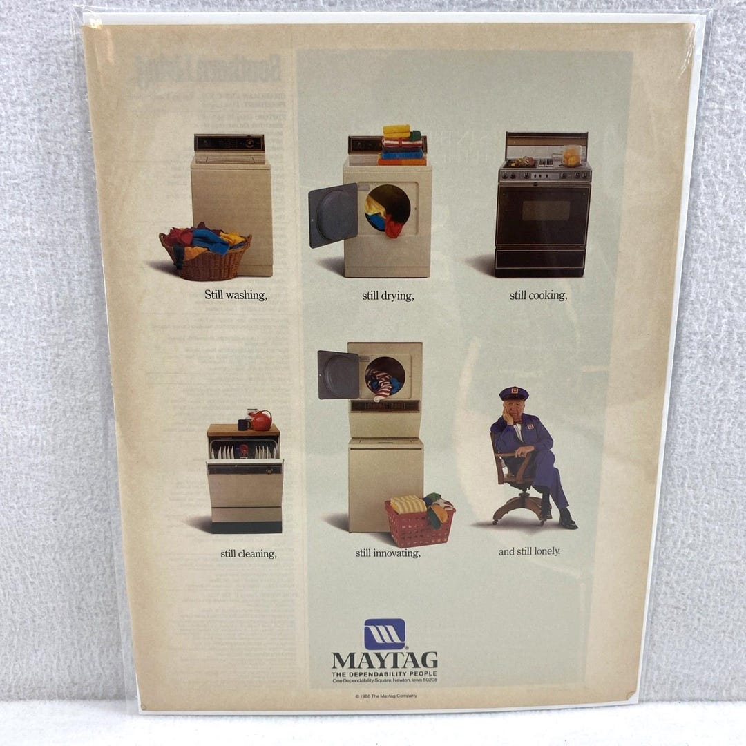 Vintage Print Ad 80's Maytag Appliances Genuine Magazine Advertisement ...