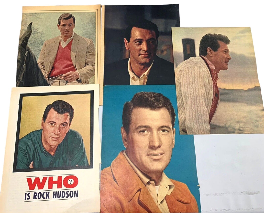 Actor Rock Hudson Vintage 5 Picture Cut Outs From Old Movie Magazines ...