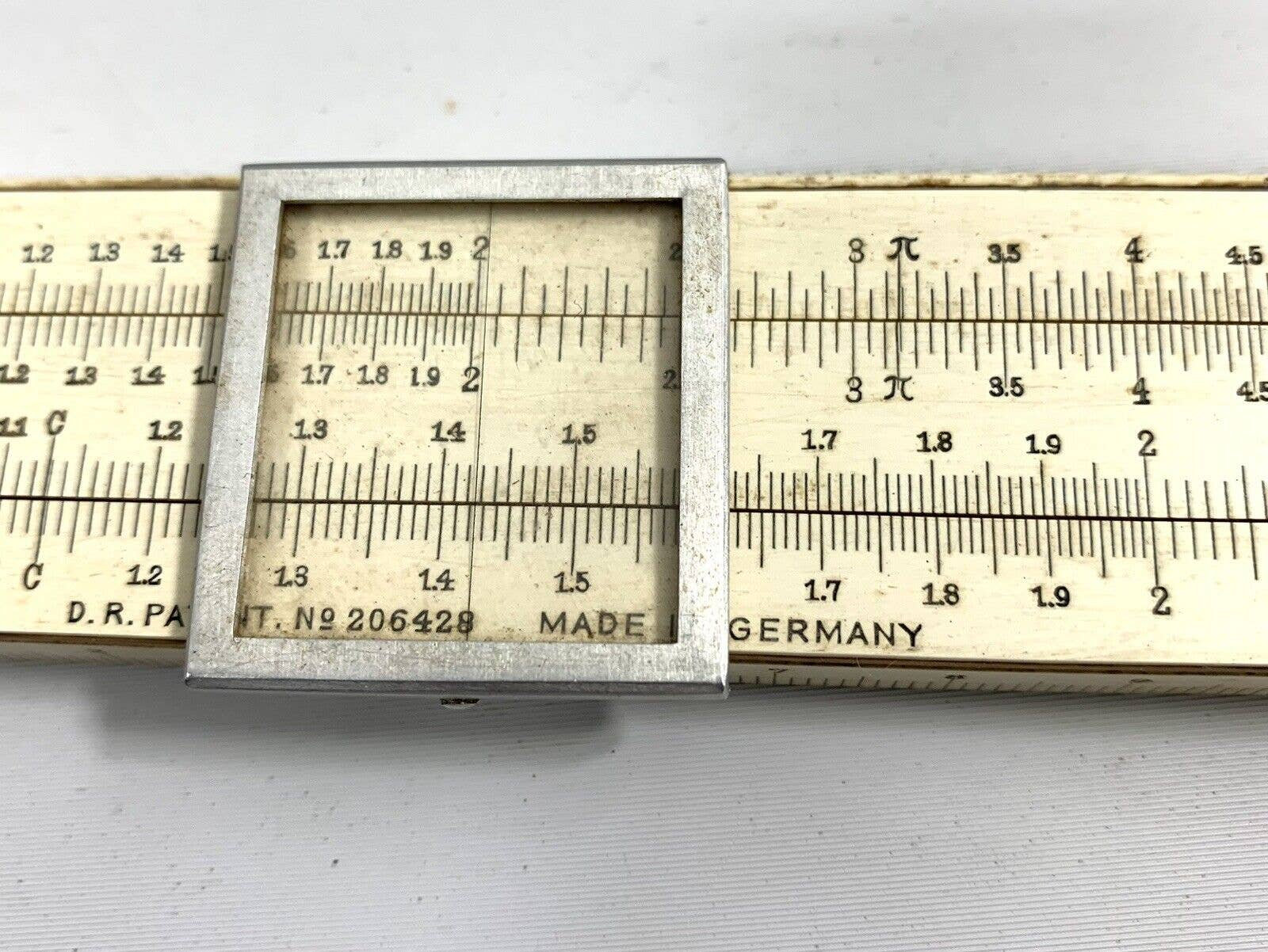 Vintage A W FABER Castell Wood Slide Rule & Case D R P 206428 Made in ...