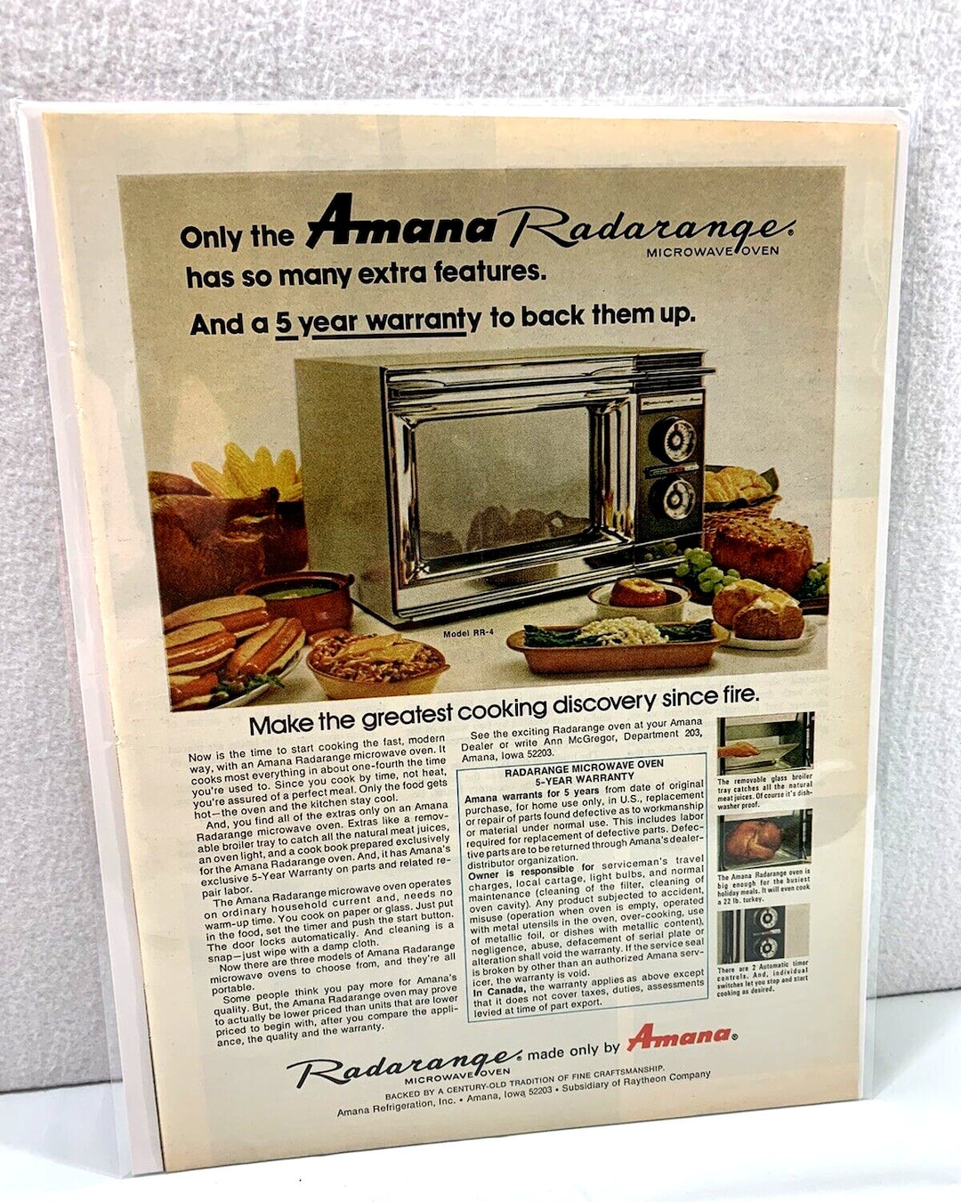 Vintage 1972 Amana Radarange Genuine Magazine Advertisement Print Ad ...