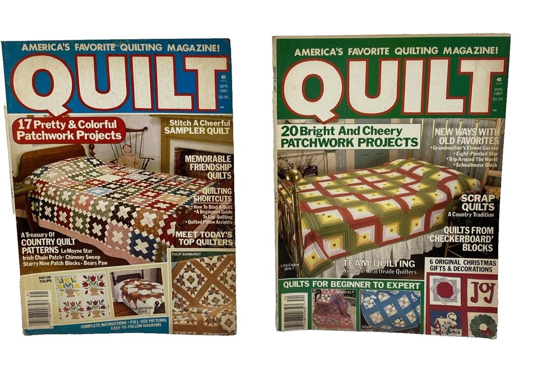 2 Vintage Quilt Magazines Spring & Winter 1987 Quilt Patterns 80's - Etsy