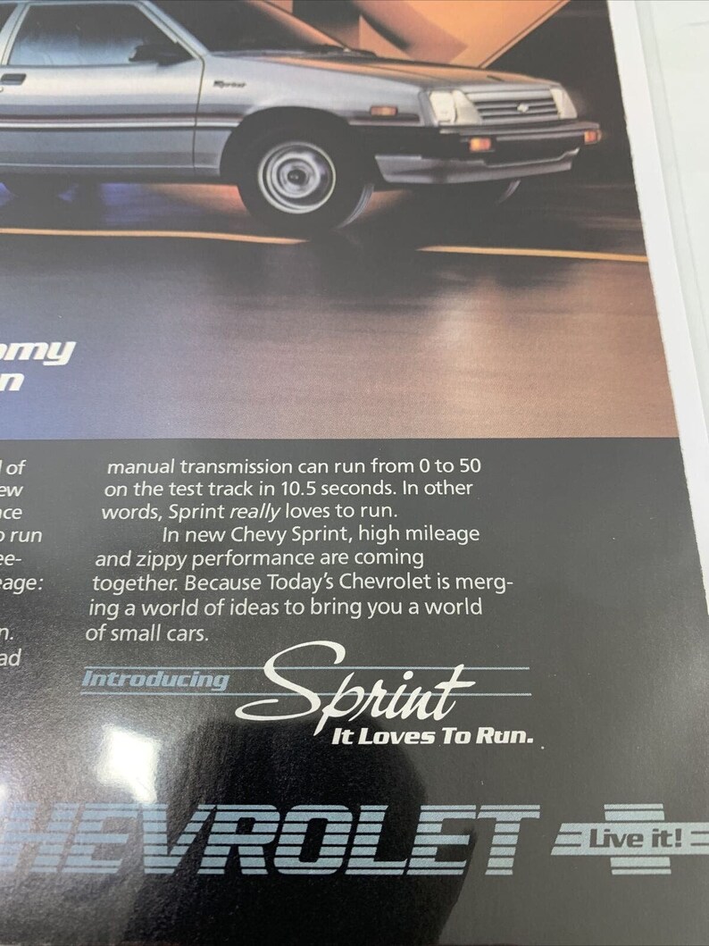 Vintage 1985 Print Ad Chevrolet Sprint Car Genuine Magazine ...