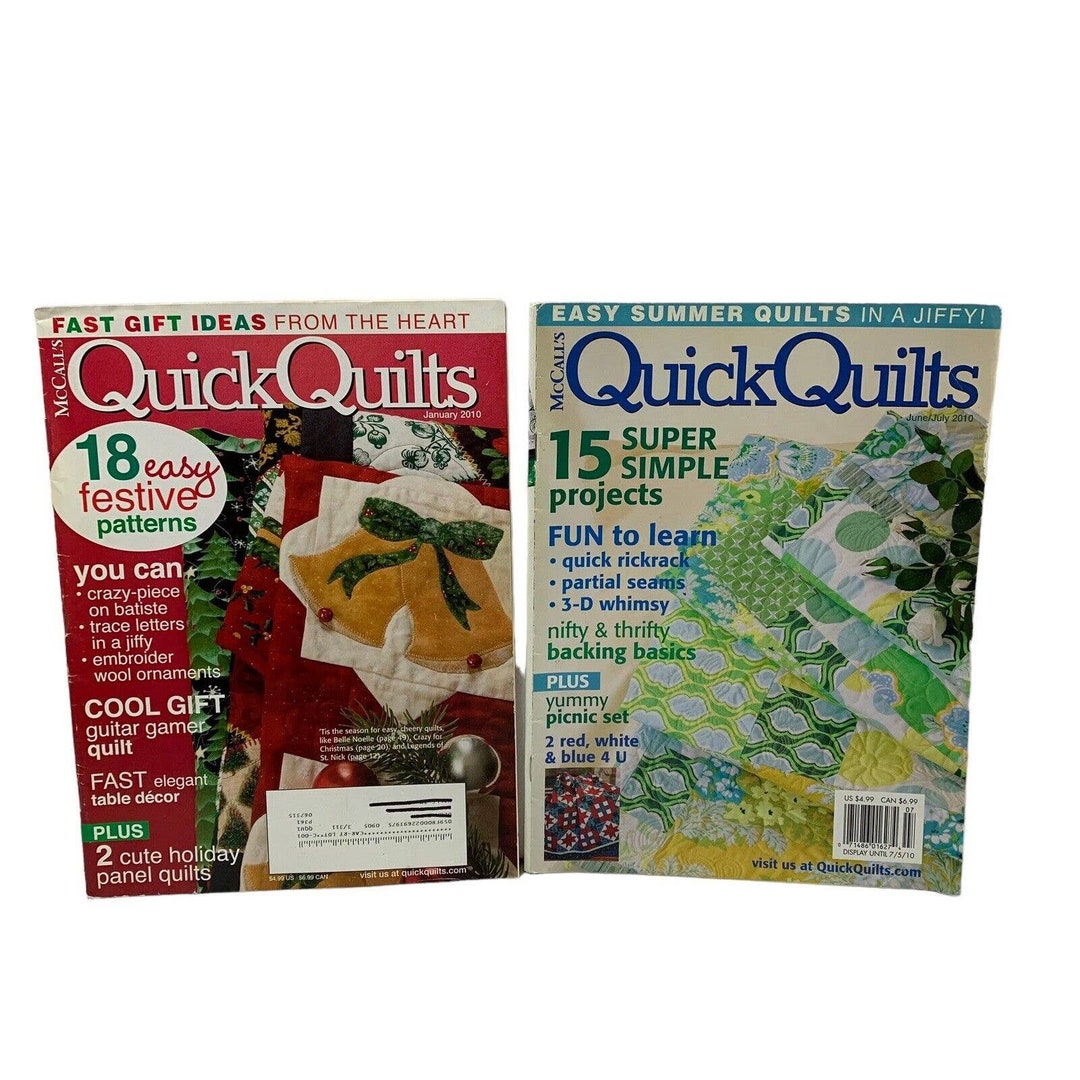 2 Mccalls Quick Quilts Magazines Jan & June/july 2010 Quilt Pattern - Etsy