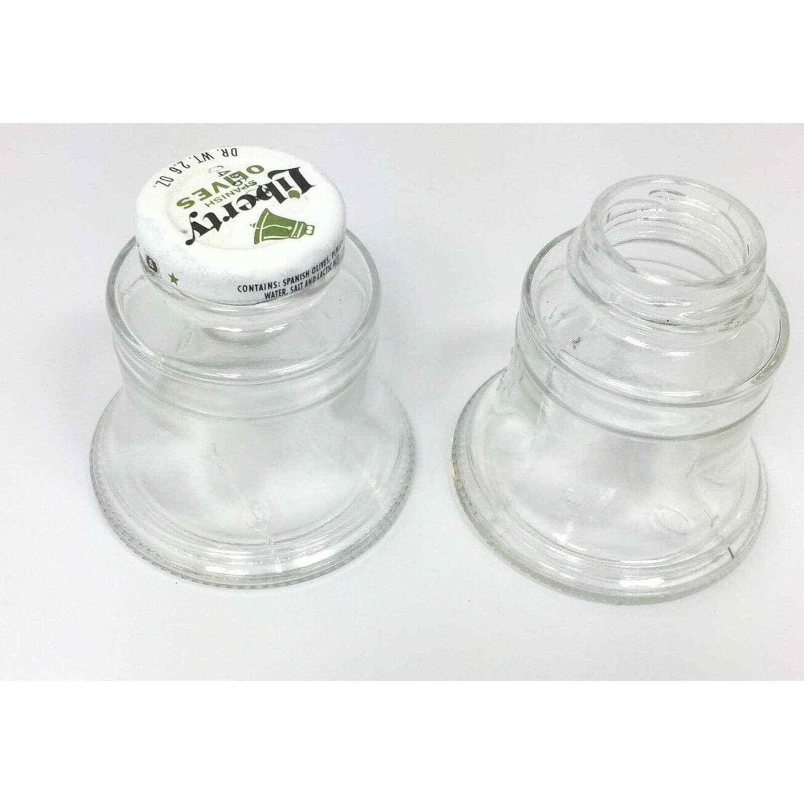 2 Vintage Liberty Spanish Olives 1776-1976 Glass Bell Shaped Jars One ...