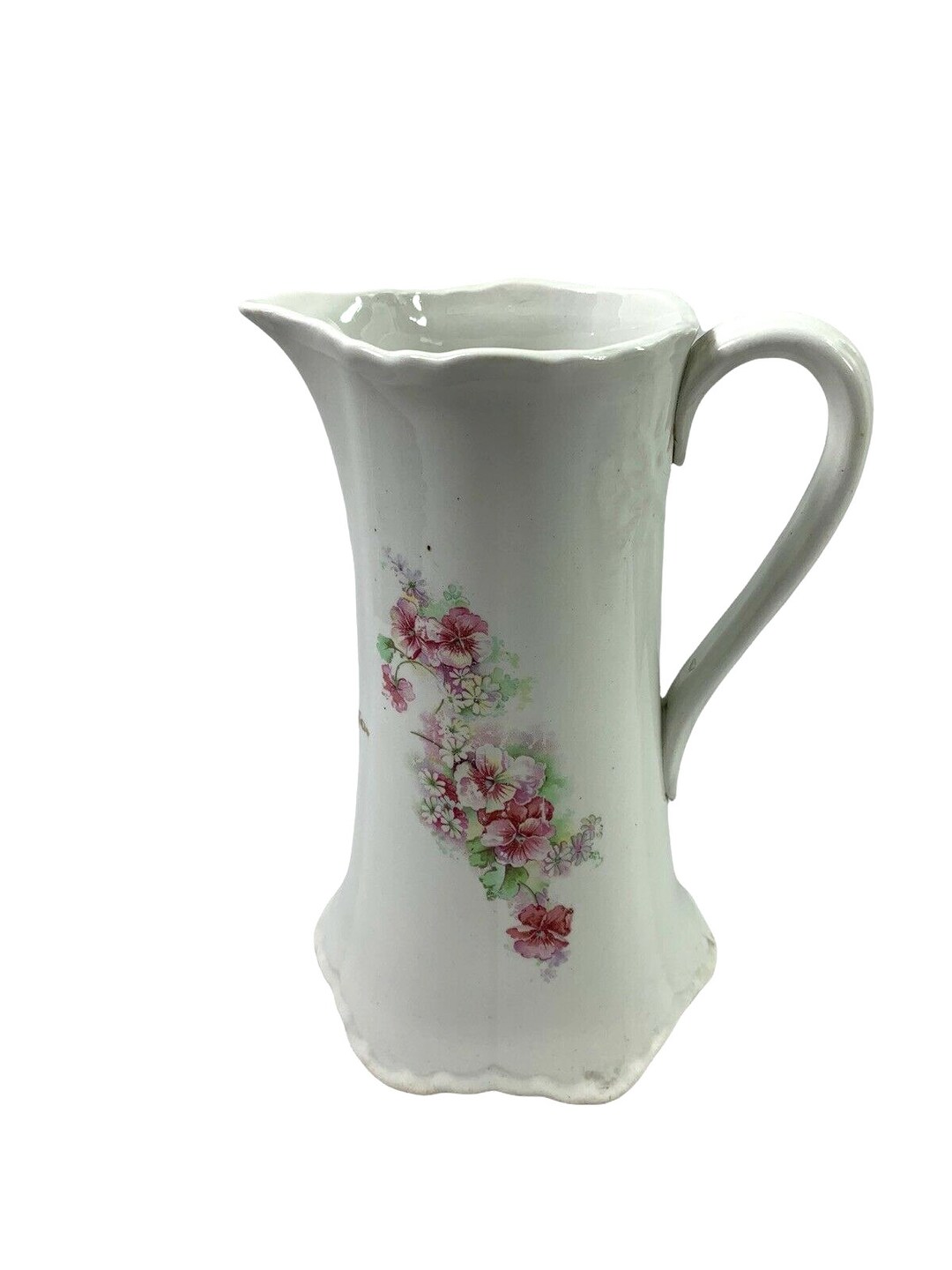 Vintage SEVRES White Porcelain Pitcher Pink Purple Floral Design - Etsy