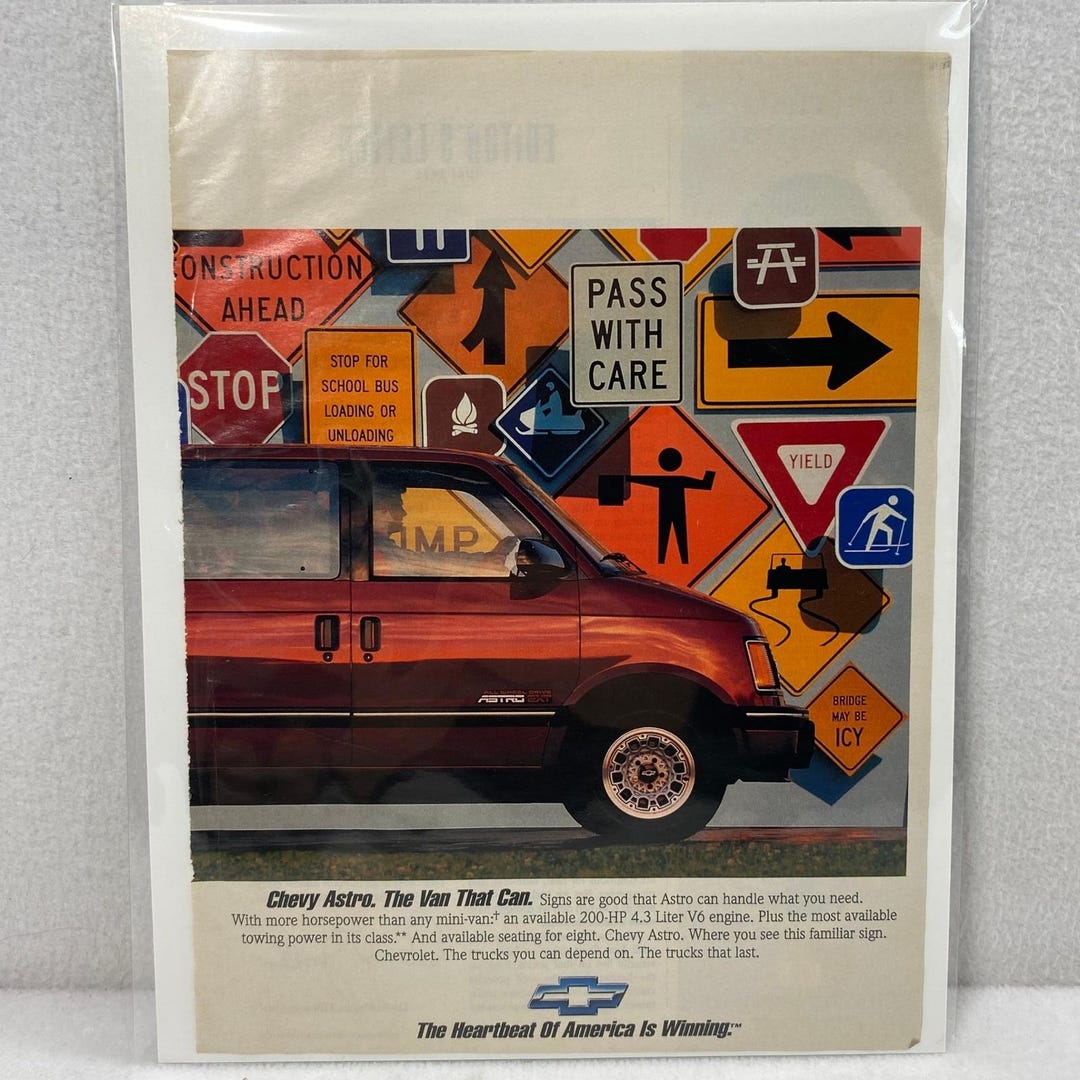Vtg 1992 Print Ad Chevy Astro Minivan Genuine Magazine Advertisement ...