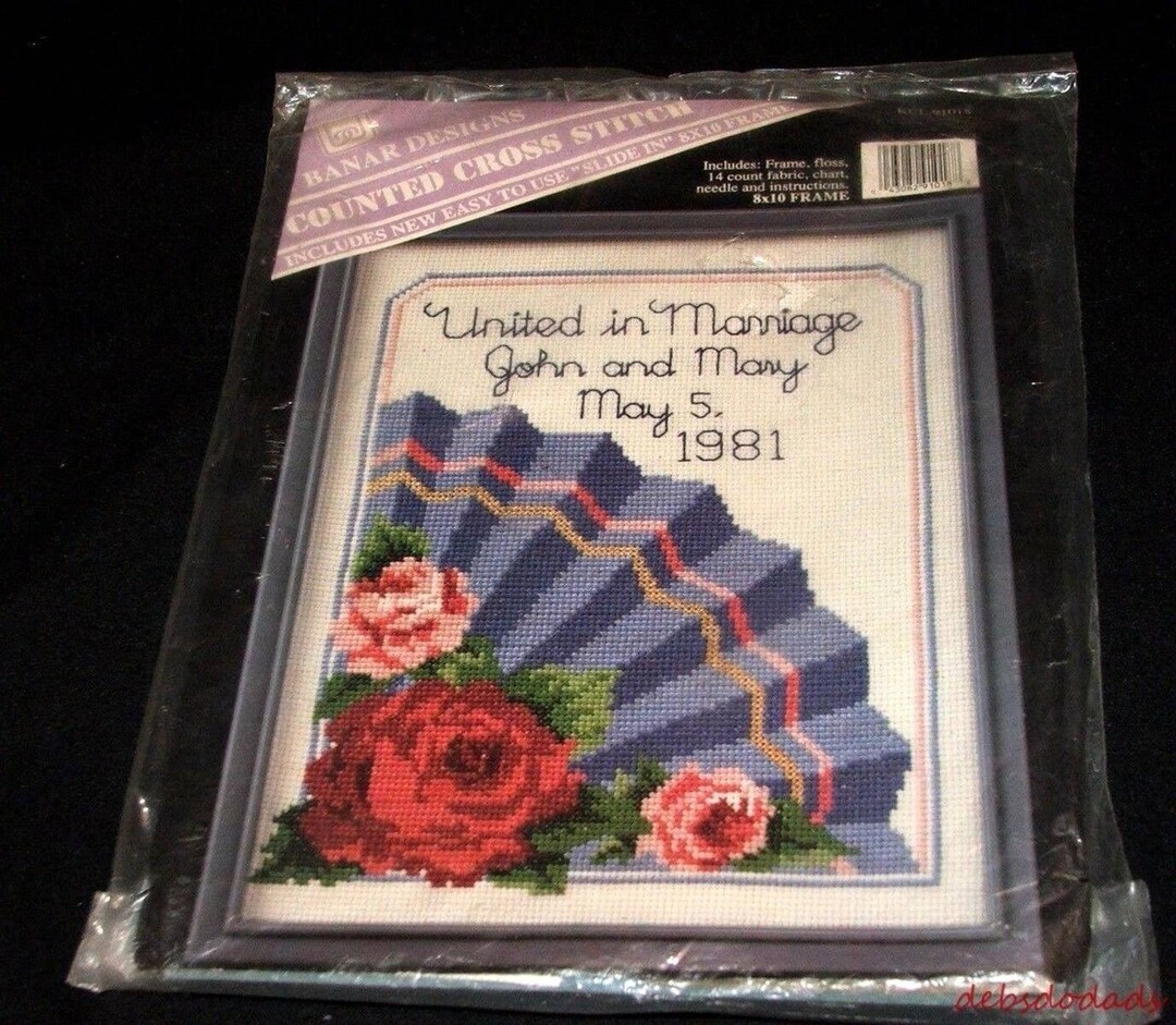 Banar Designs Cross Stitch Kit United in Marriage Picture / Frame KCL ...