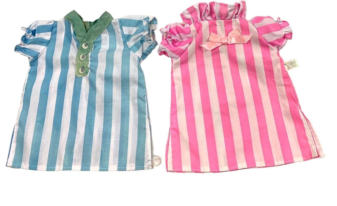 Vintage ABC Distributing Doll Clothes 1993 Pink White & Blue Stripe ...