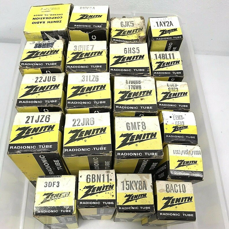 21 Zenith Radionic Tubes New Old Stock Vintage Box Wear Untested 4 - Etsy