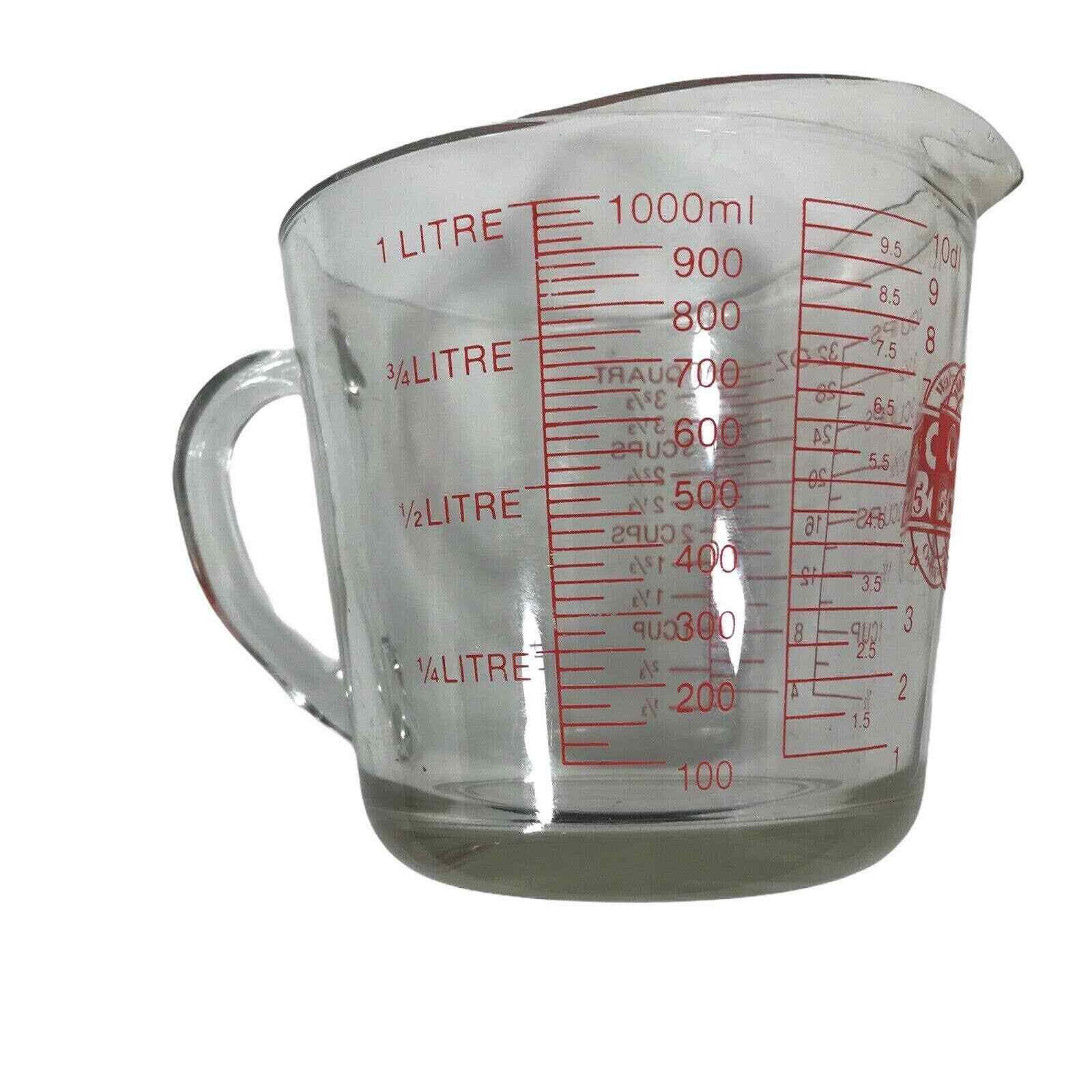 Vintage Anchor Hocking Large Measuring Cup 4 Cup 32 Oz. Glass Open ...