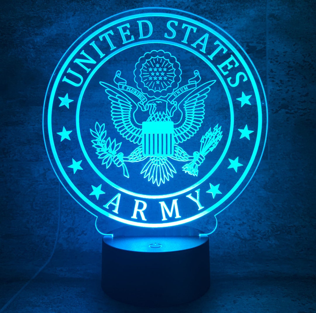 The United States Army, U.S. Army LOGO LED Lamp, 16 Colors+remote ...