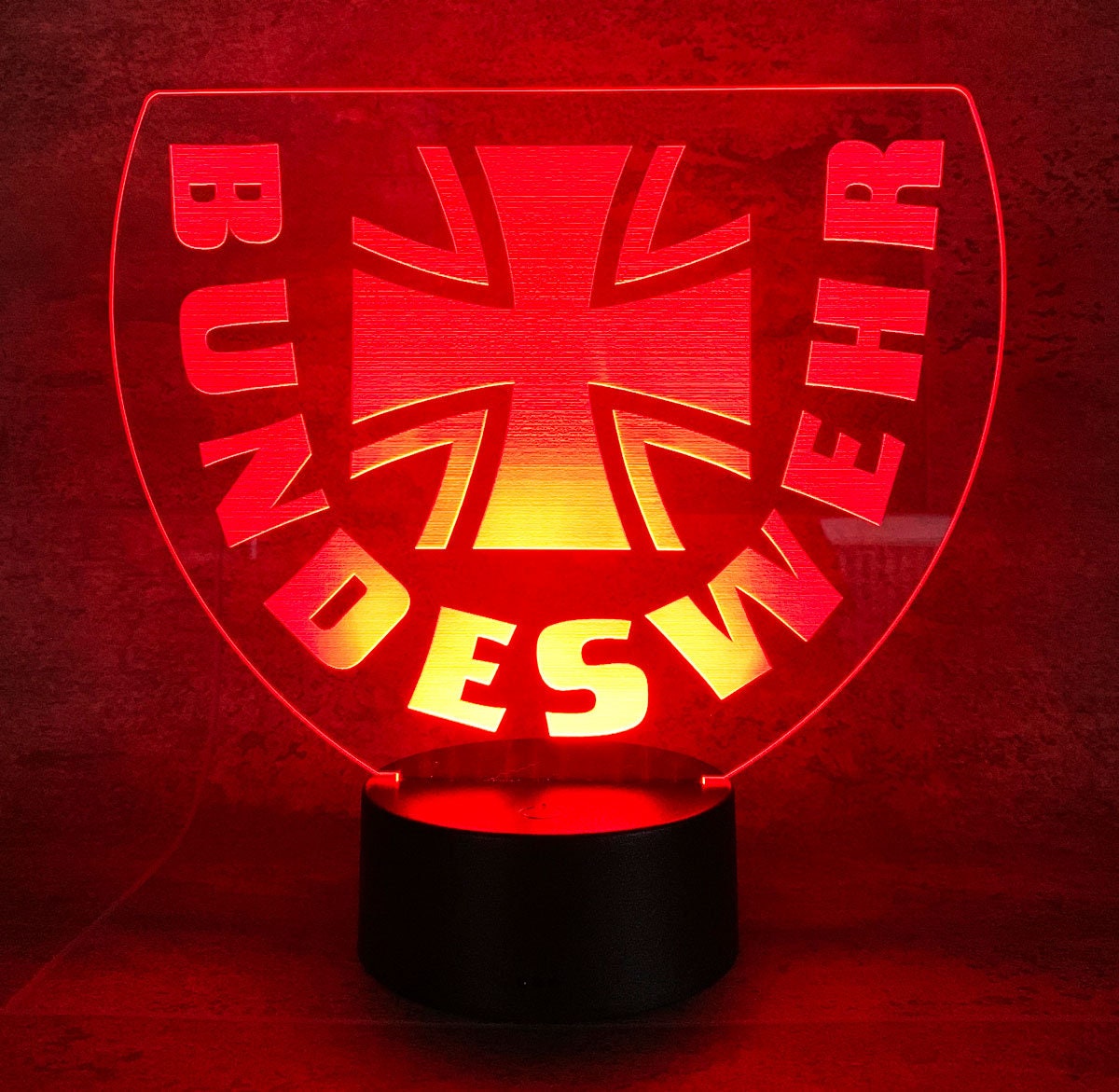 Bundeswehr Logo Coat of Arms Cross LED Decoration, BW Emblem Logo Badge ...