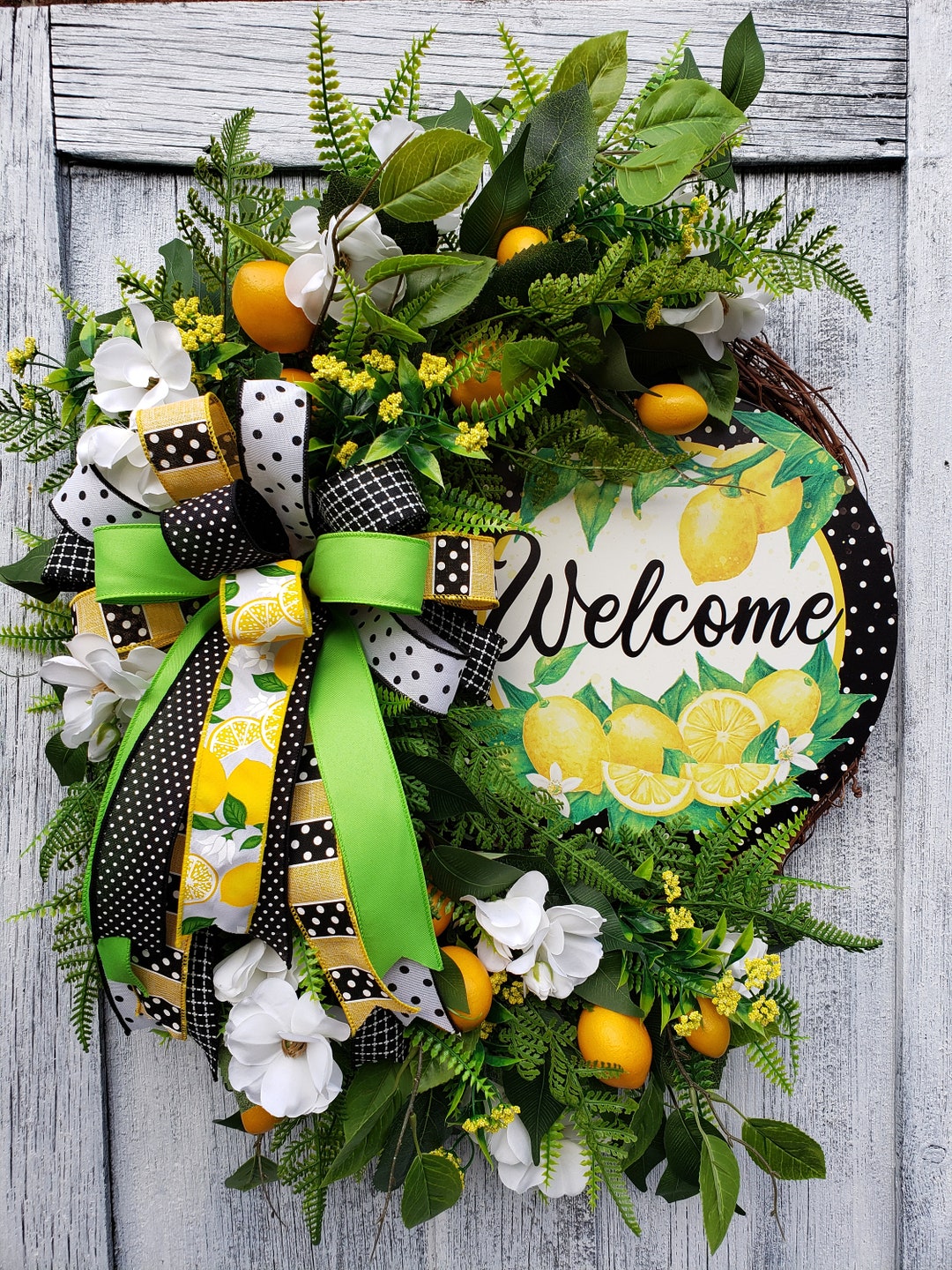 Lemon Grapevine Wreath, Summer Welcome Wreath for Door, Spring ...