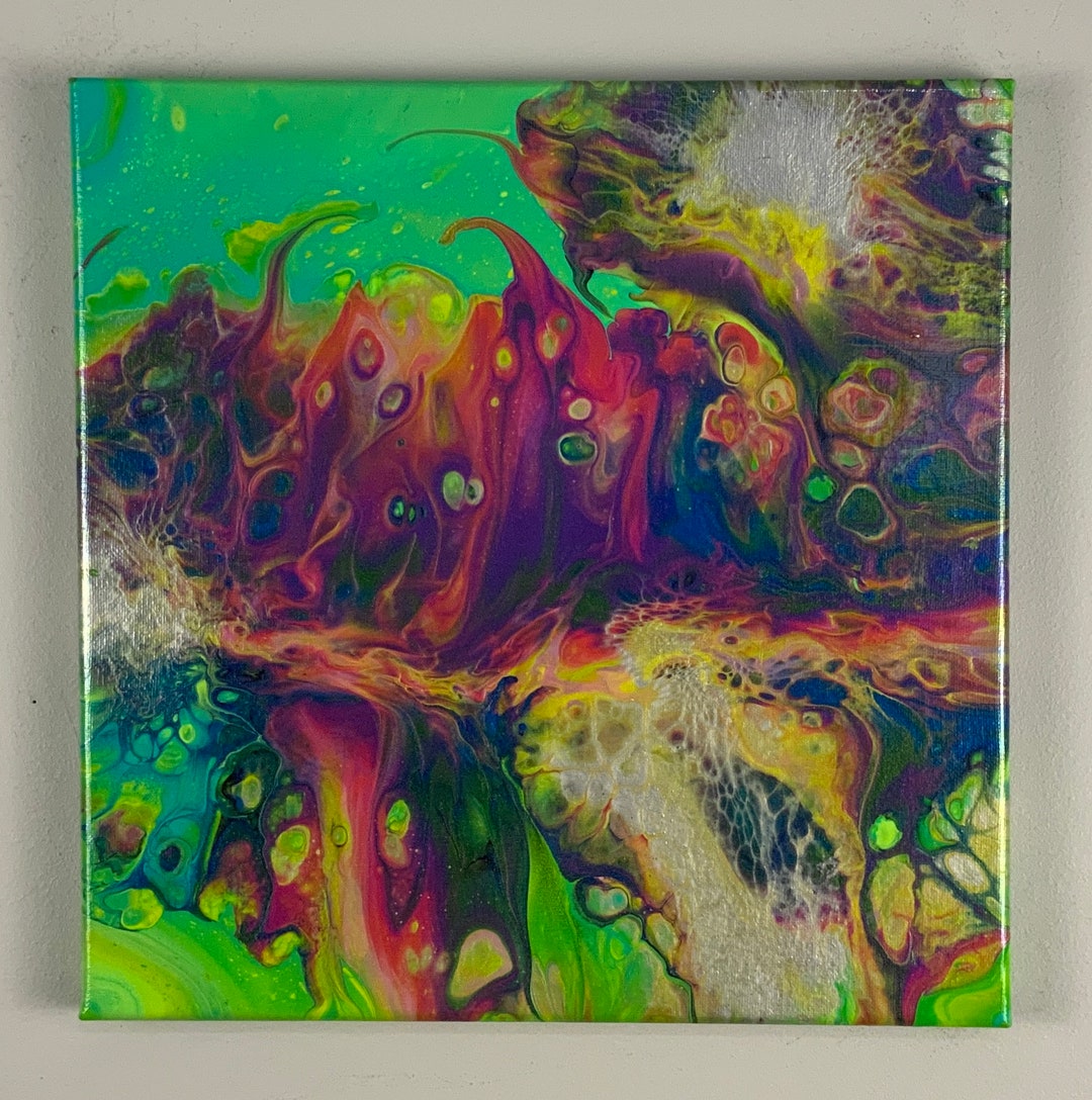 12"x12" Iridescent Color-changing Single Curved Feather Acrylic Paint ...