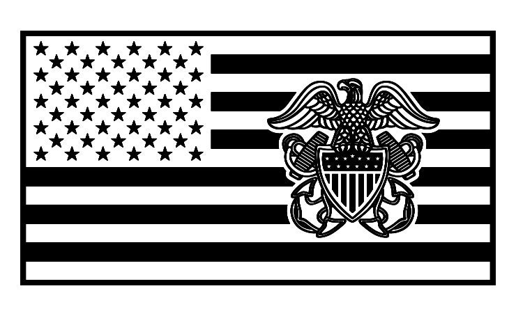 American Flag With Navy Officer Crest - Etsy