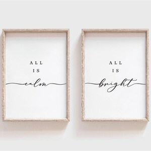 All is Calm, All is Bright, Christmas Printable Decor, Christmas Wall ...
