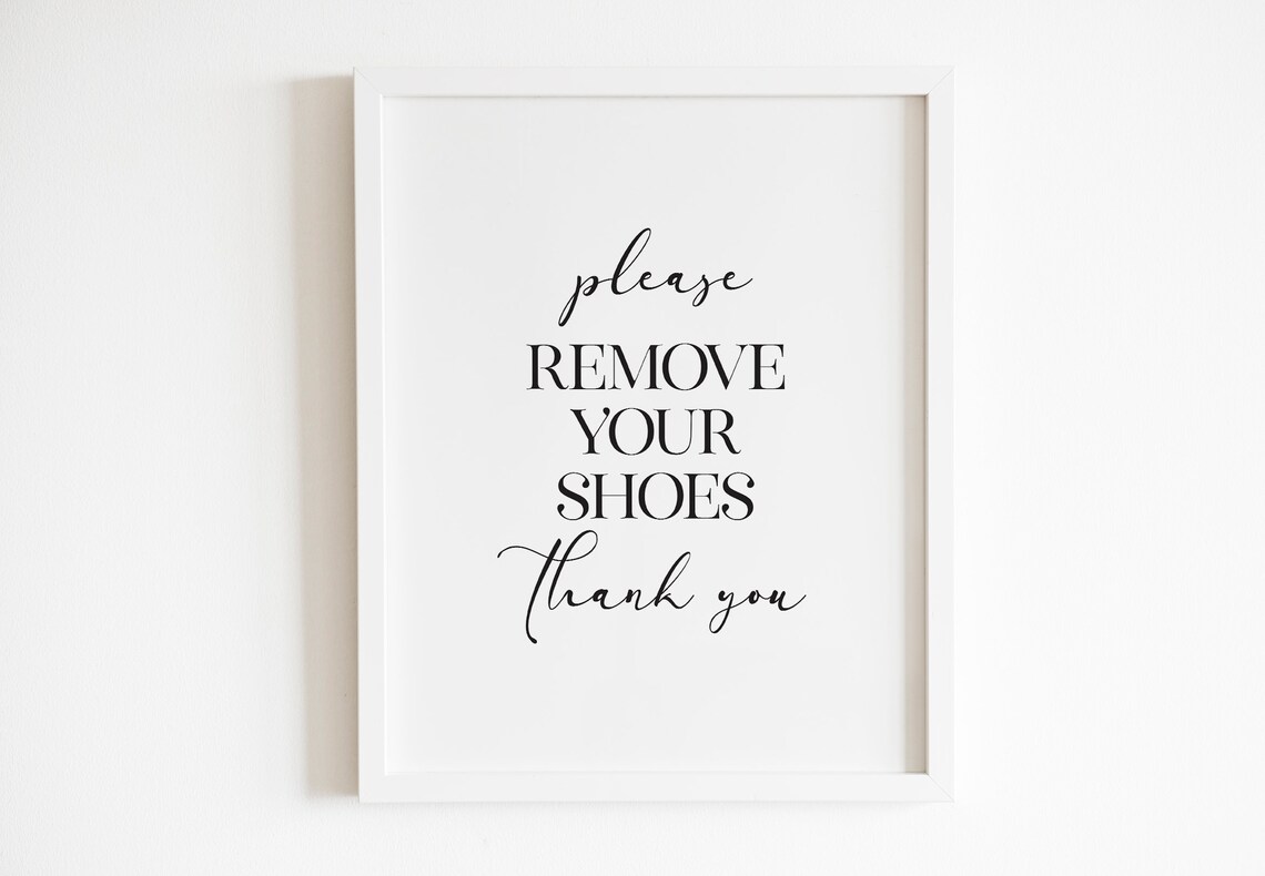 Please Shoes off Sign Printable Poster Take Shoes off - Etsy