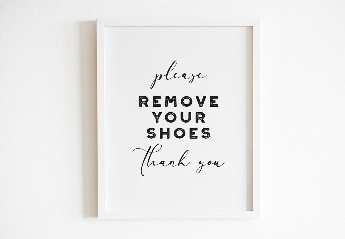 Shoes off Please Sign Printable Poster Take Shoes off - Etsy