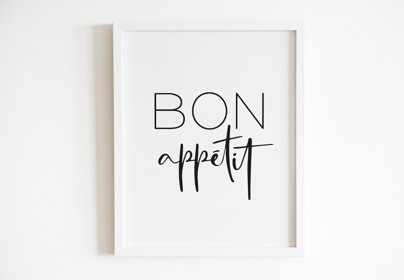 Bon Appetit Bon Appetit Print Bon Appetit Sign Kitchen Wall - Etsy