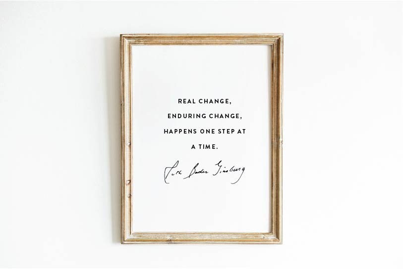 Real change enduring change happens one step at a time Ruth | Etsy