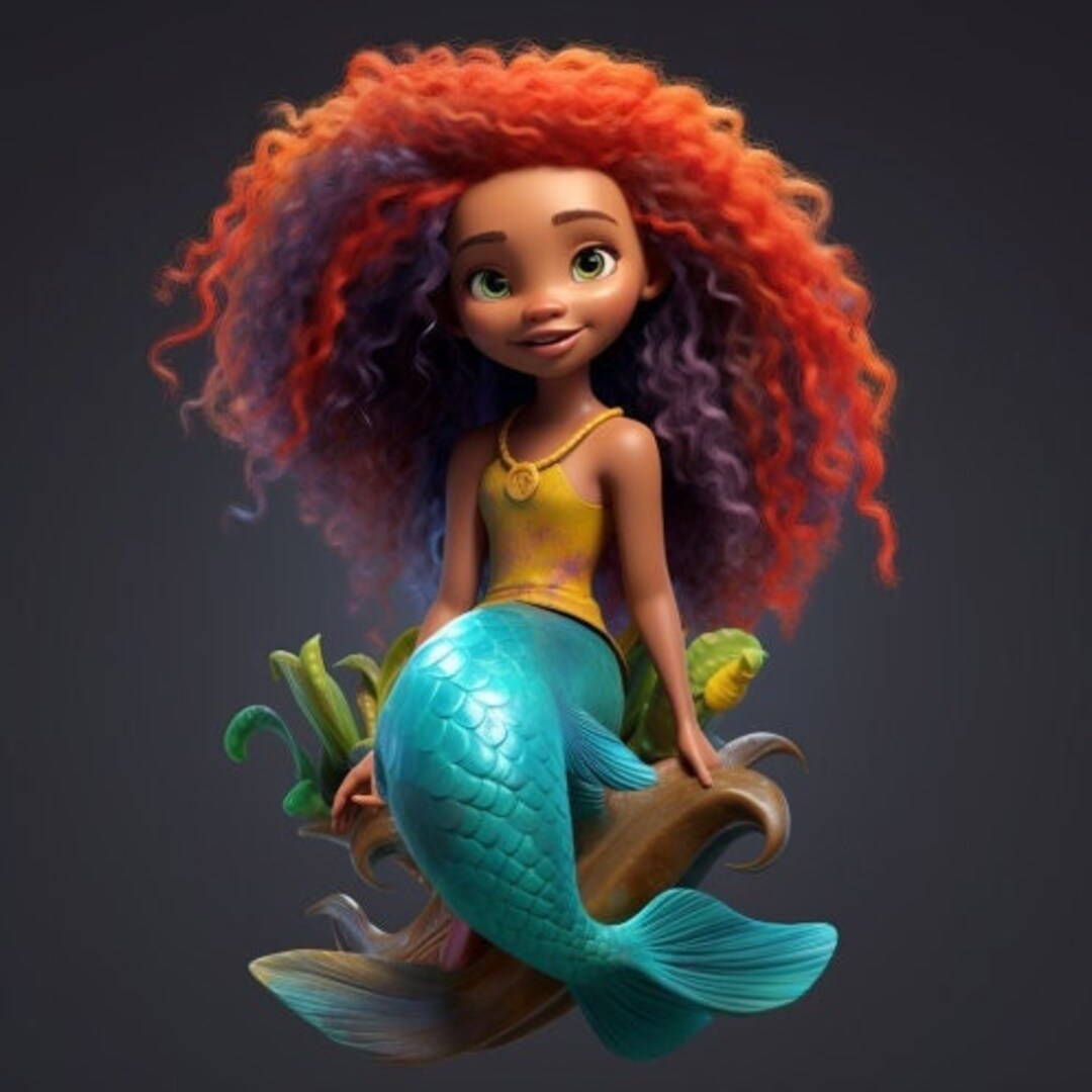 Little Mermaid, Black Mermaid Png, Black Girl Magic, Instant Download ...