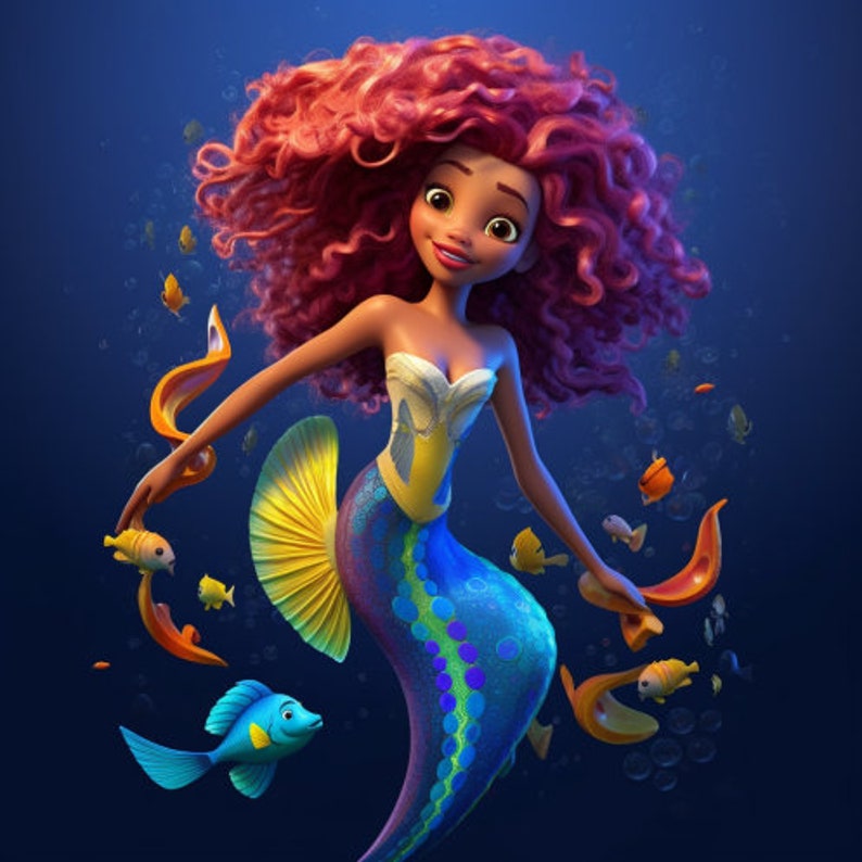 Black Mermaid, Little Mermaid Clip Art, Black Girl Magic - Etsy