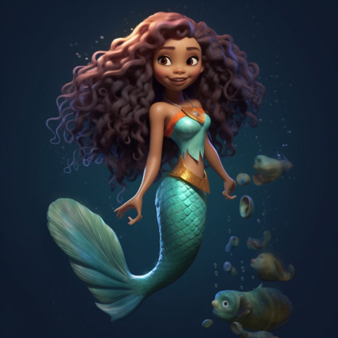 Black Mermaid, Little Mermaid, Instant Download - Etsy