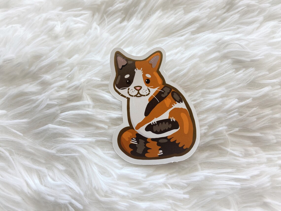 Calico Cat Sticker Die Cut Vinyl Water Resistant Sticker - Etsy